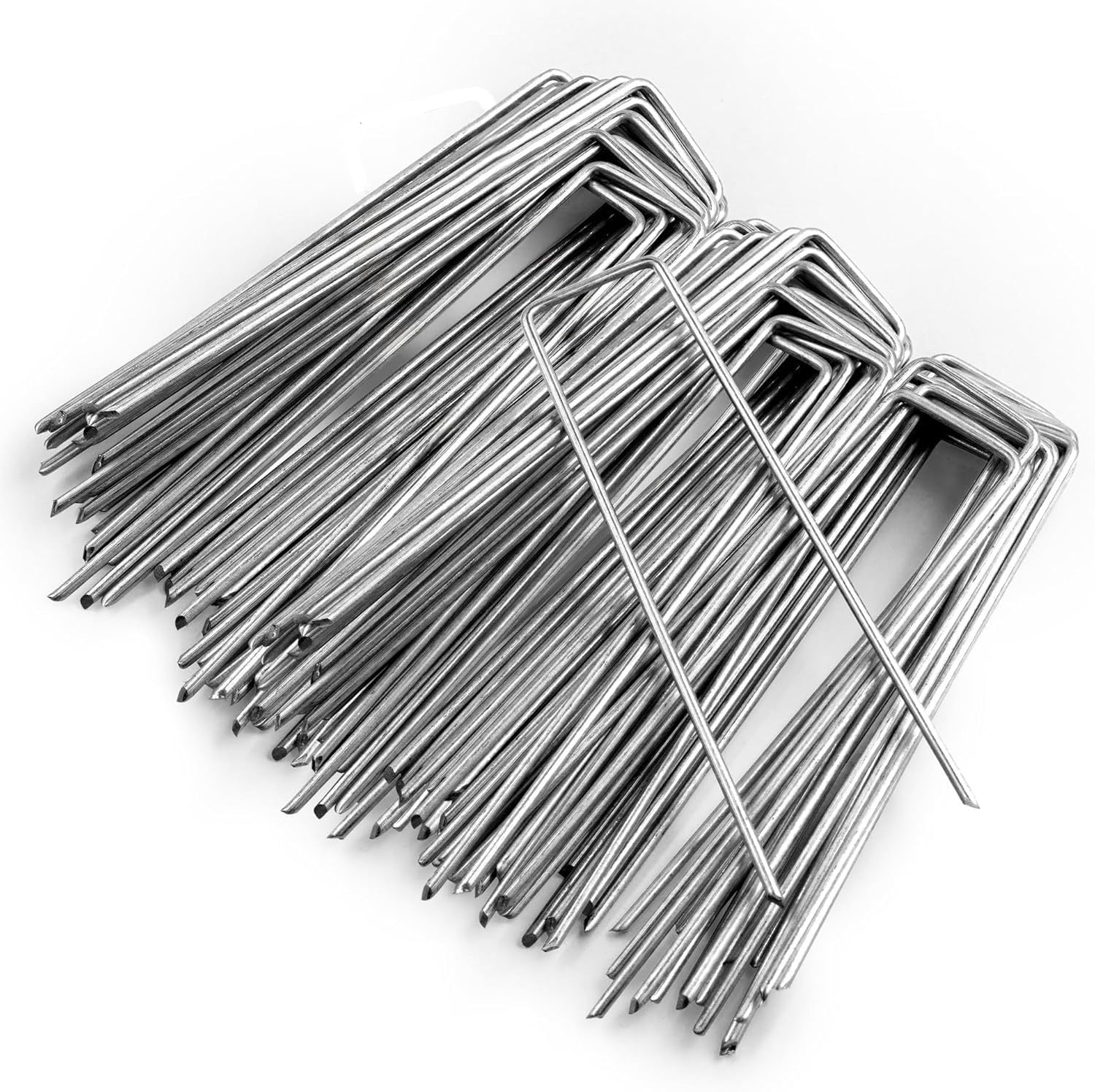 100PCS Galvanized U-Shaped Ground Pegs for Tent Camping Tarpaulin ...