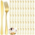 100PCS Gold Flatware Set for Fine Dining, 50PCS Stainless Steel Dinner ...