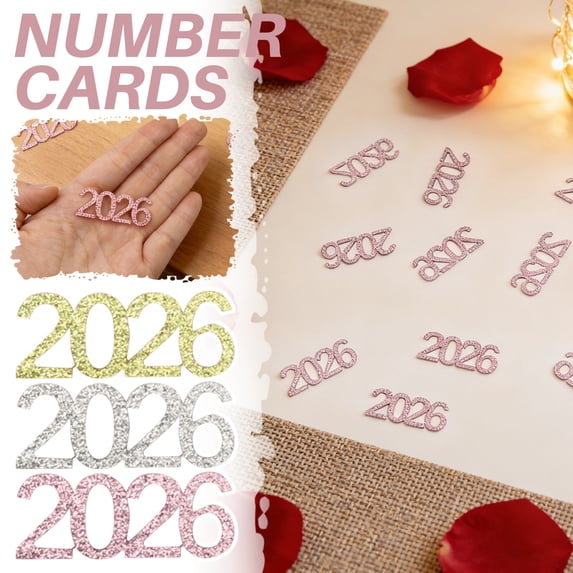 100PCS Graduation 2026 Paper Confetti Party Decorations 1.61in Number ...