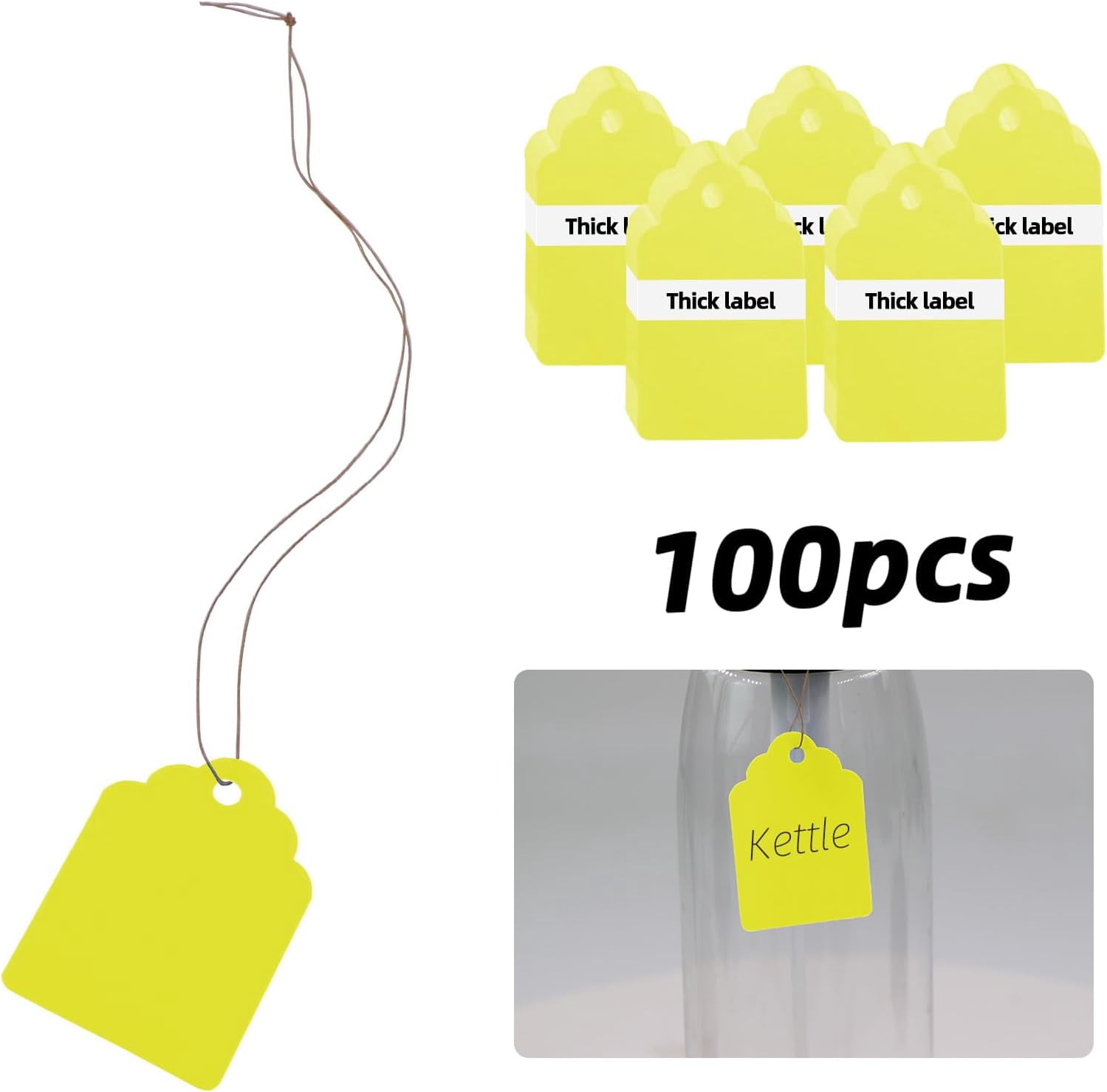 100PCS Hanging Plant Tags with String Colorful Plastic PVC Garden Label ...