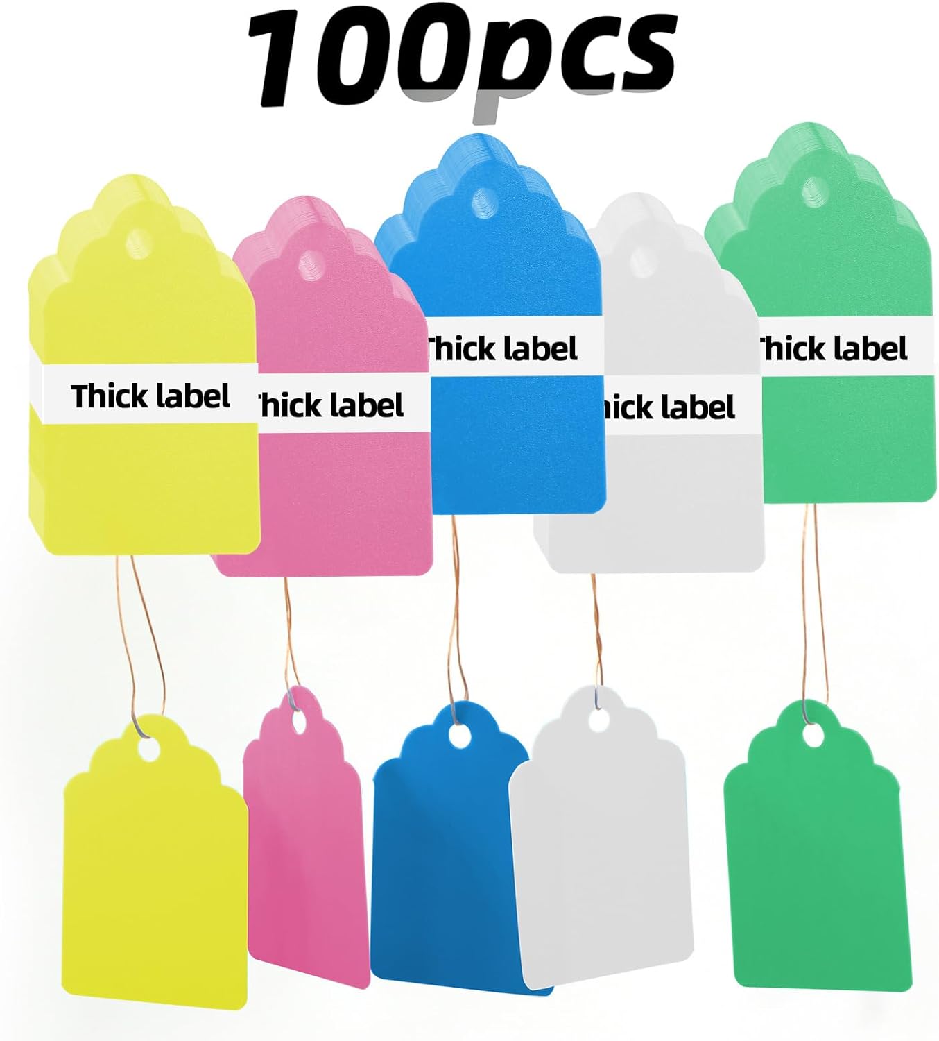 100PCS Hanging Plant Tags with String Colorful Plastic PVC Garden Label ...