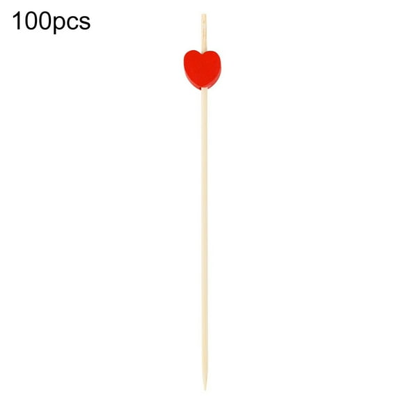 100pcs Heart Cocktail Picks Fruit Sticks Food Toothpicks Sandwich ...
