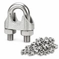 100PCS Heavy Duty M8 5/16" Wire Rope Cable Clamp, Electro Zinc Plated U ...
