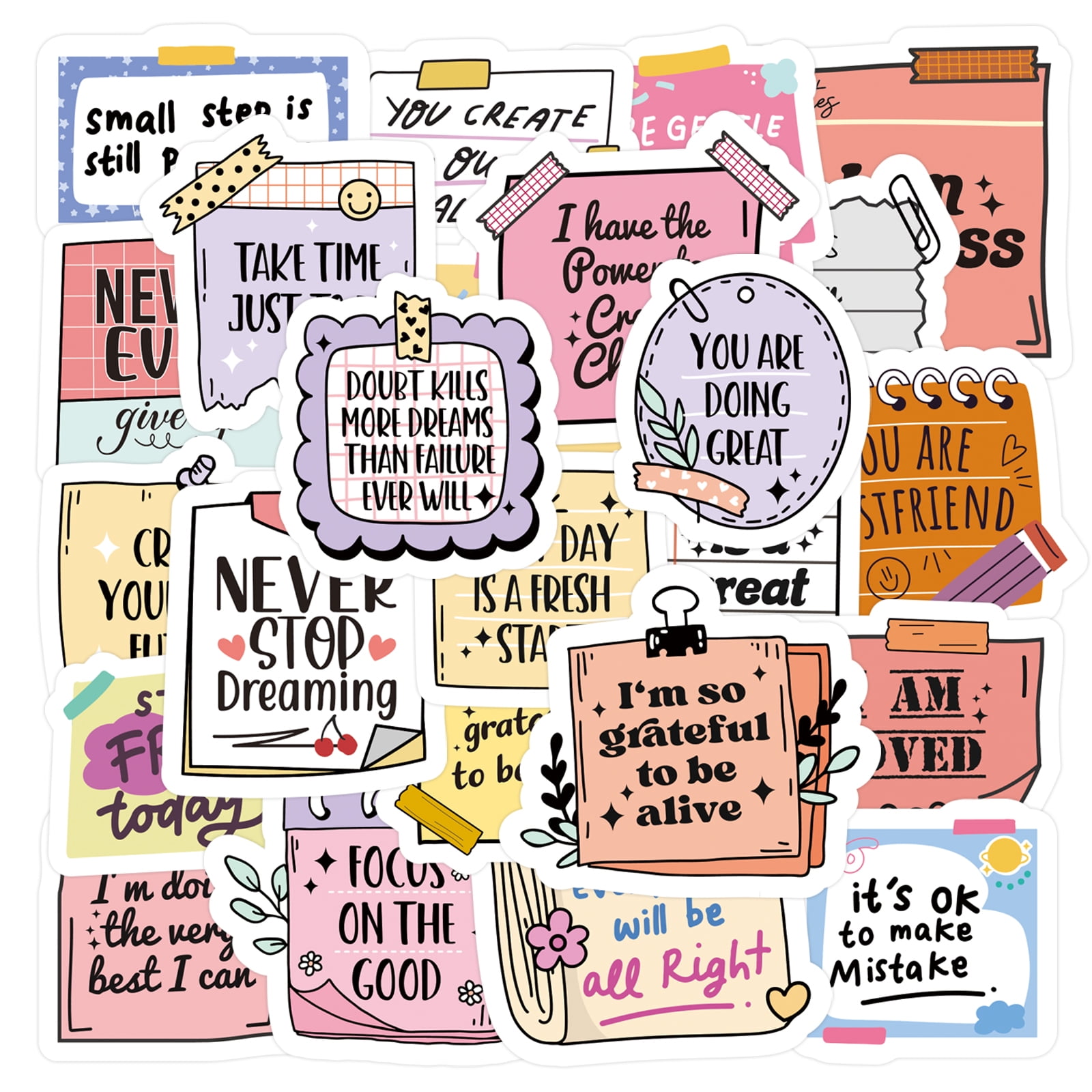 100PCS Inspirational Quote Sticky Notes Positive Affirmation Self Care ...