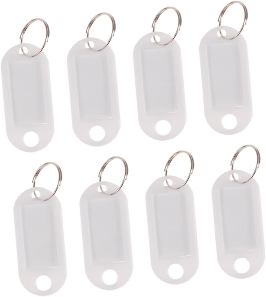 100PCS Keyring Fobs Metal Ring Colorful Practical Plastic Key Label ...