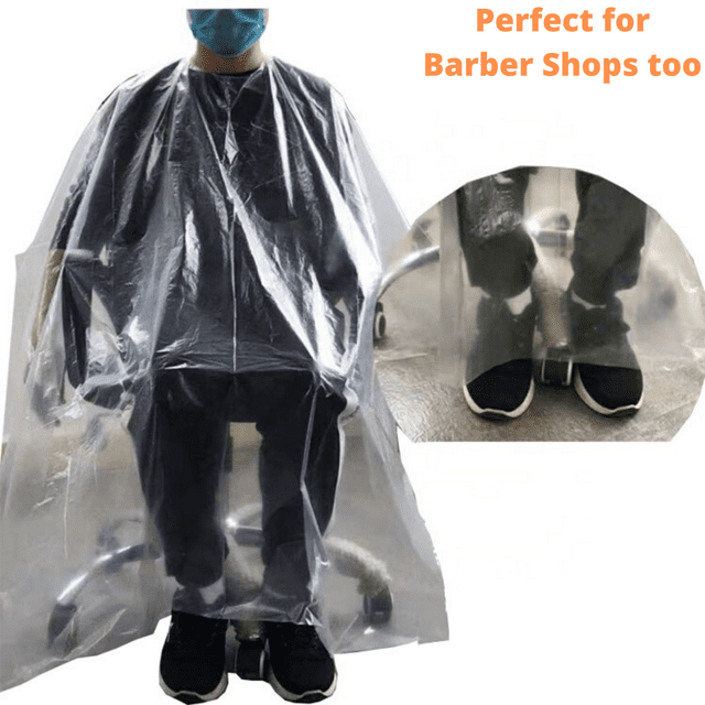 100PCS Large Disposable Barbershops Hair Salon Capes Hair Cutting Apron ...