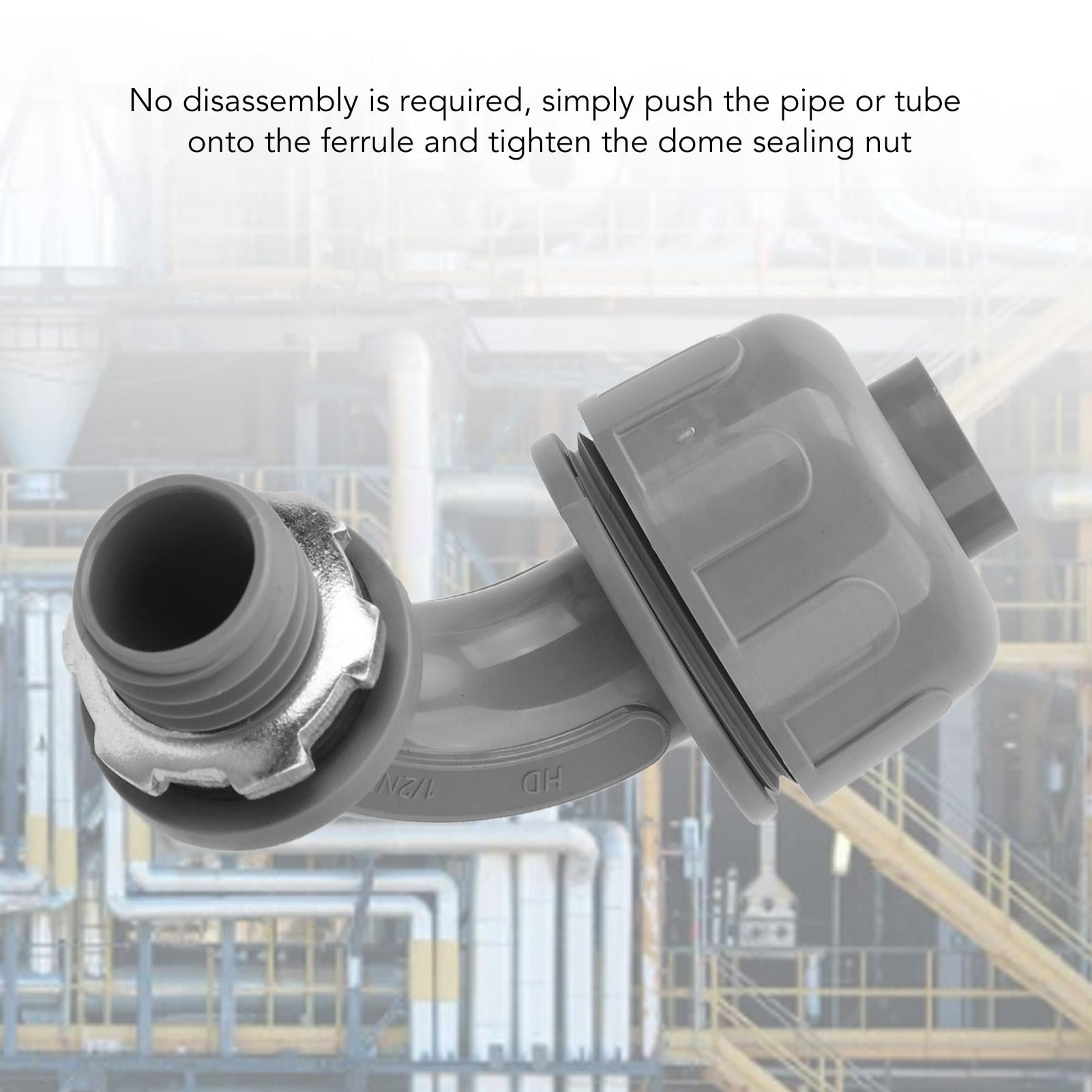 100PCS Liquid Tight Connector 1/2 Inch Thread 90 Degree PVC Non ...