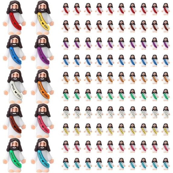 100PCS Little Jesus Figures – “Jesus Loves You” Mini Figurines in Bulk ...