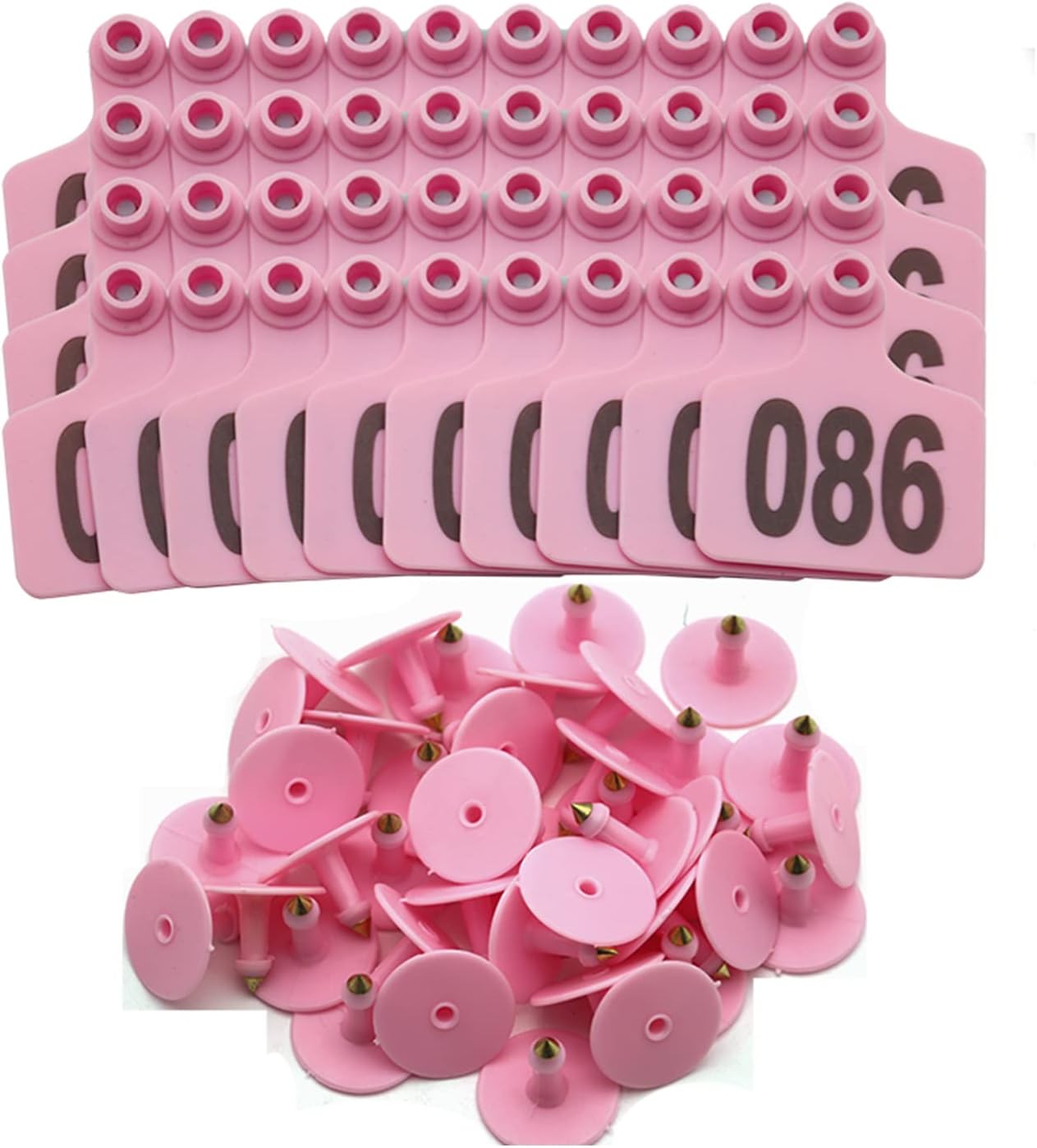 100PCS Livestock Cow Ear Tag Number 001-100, Plastic Livestock Animal ...