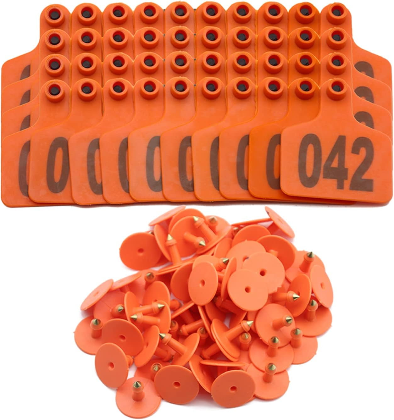 100PCS Livestock Cow Ear Tag Number 001-100, Plastic Livestock Animal ...