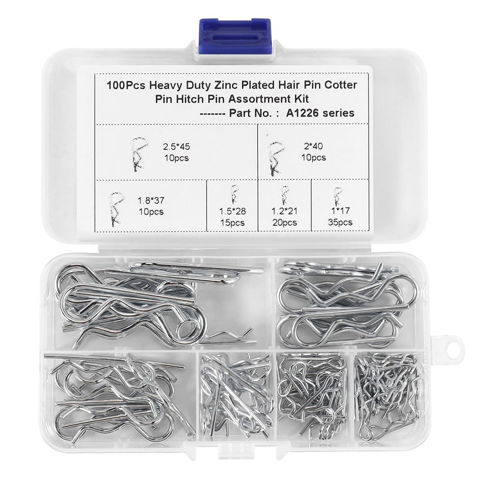 100PCS M1 M1.2 M1.5 M1.8 M2 M2.5 Steel R Type Spring Cotter Pin Wave ...