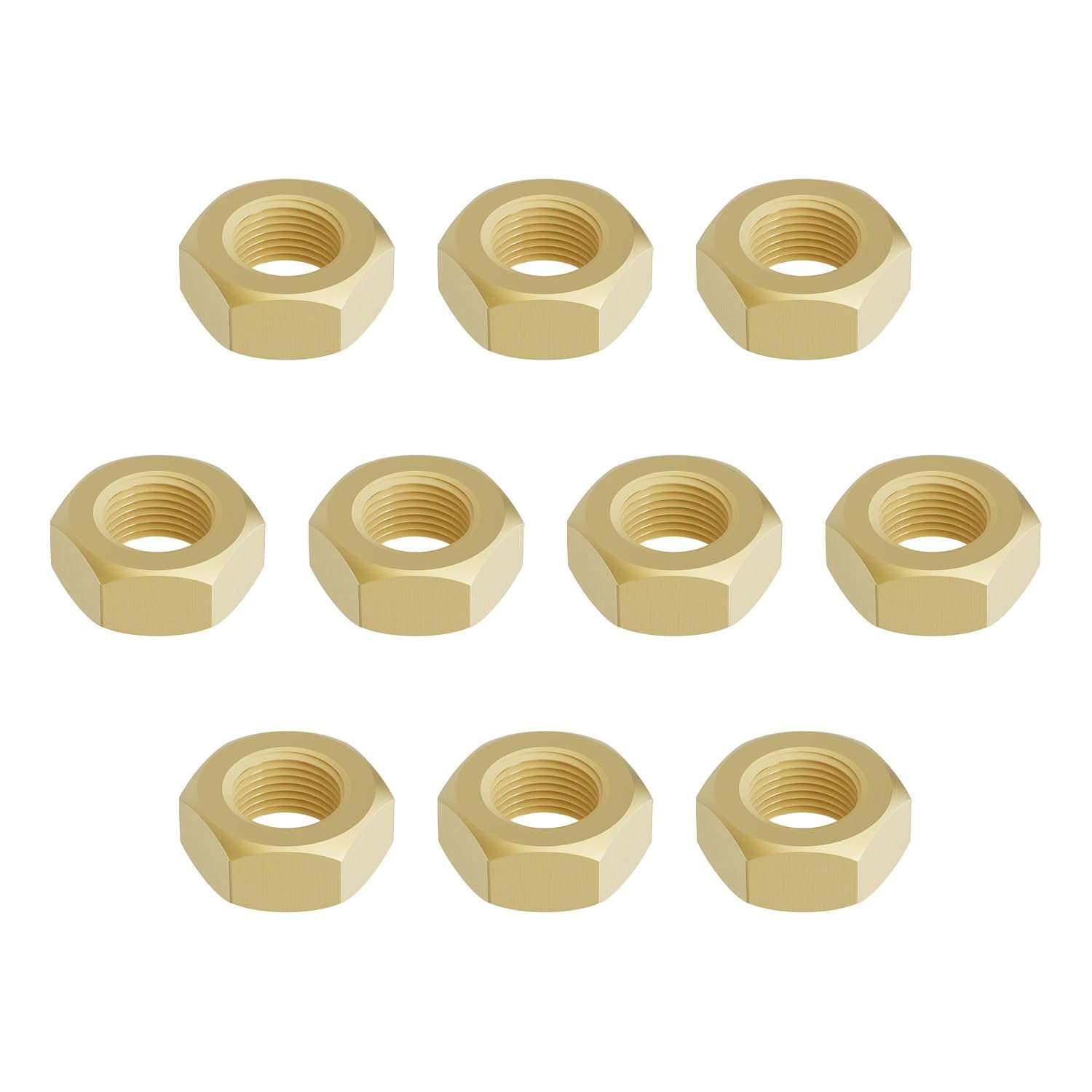 100PCS M3-0.5 Brass Hex Nuts, Metric Coarse Thread Hexagon Nut,ISO 4032 ...