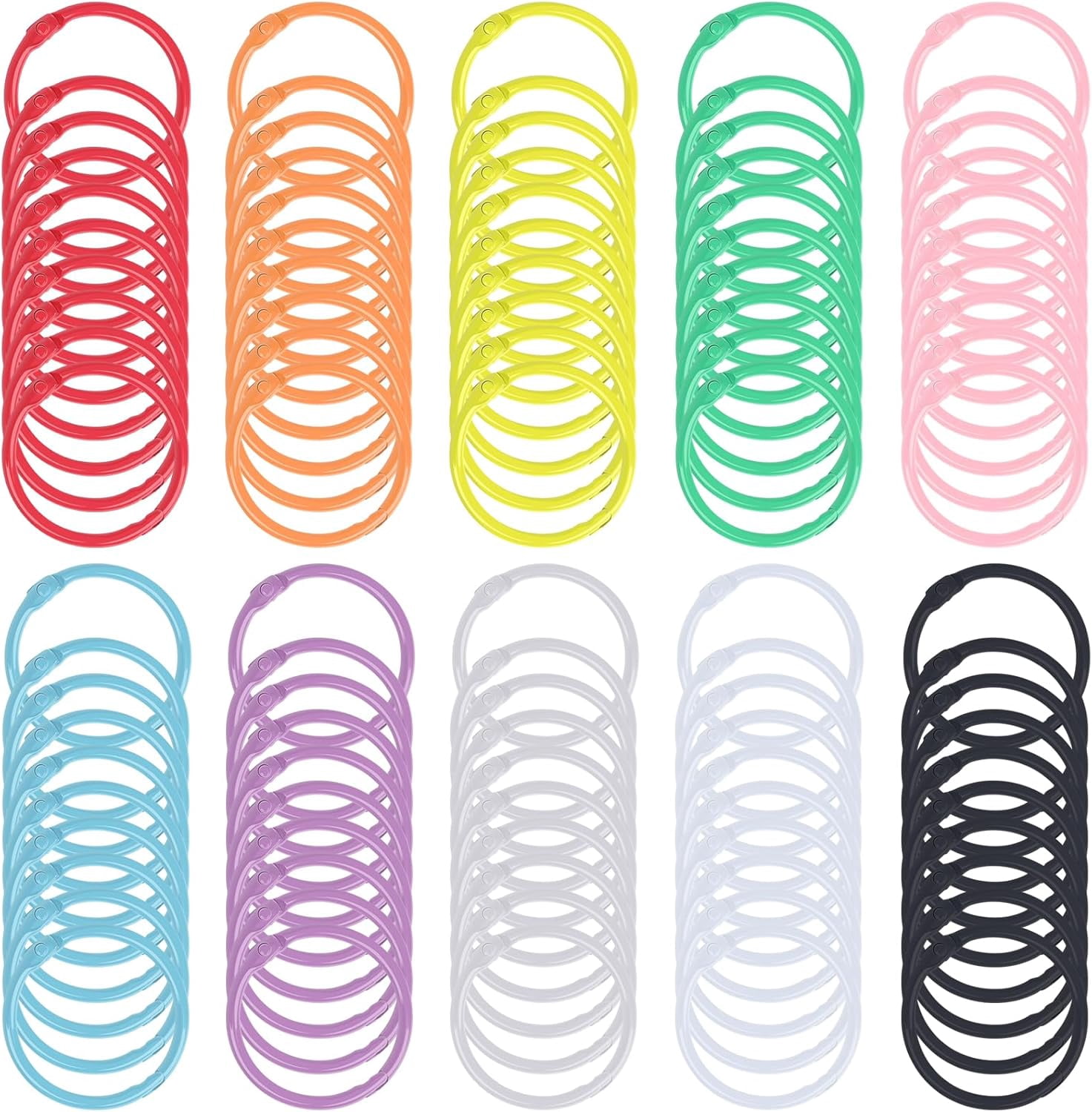100PCS Metal Binder Rings, Loose Leaf Binder Ring for Index Cards, 1 ...