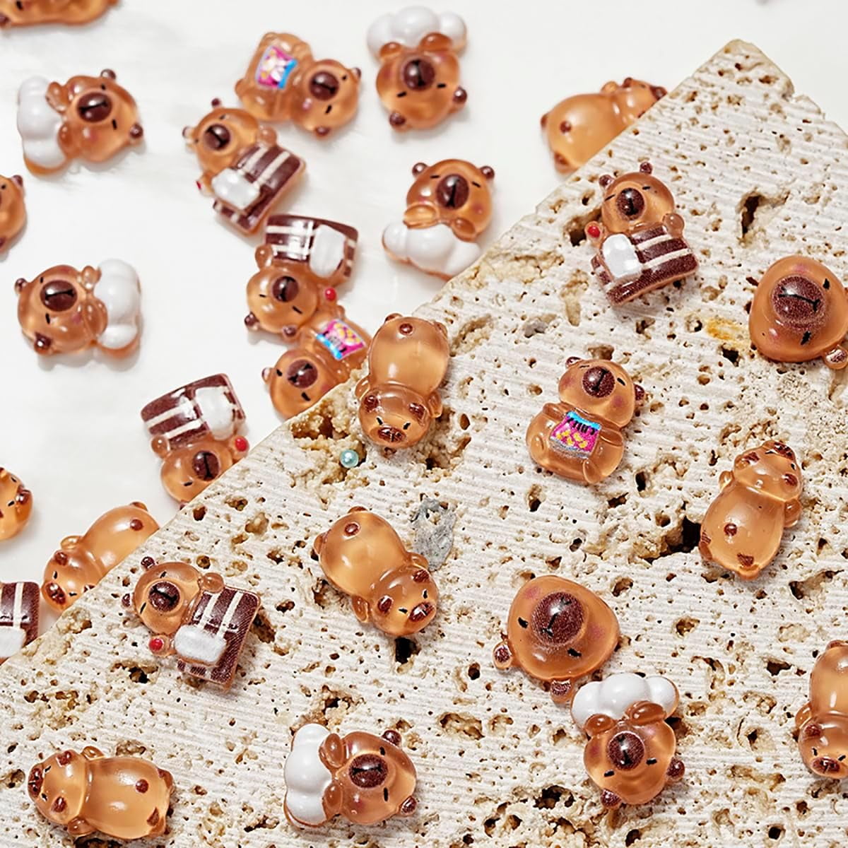 100PCS Mini Capybara Decor for Dollhouse Resin Tiny capybaras for ...