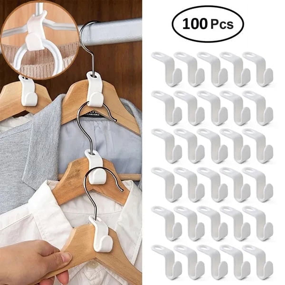 100PCS Mini Clothes Hanger Connector Wardrobe Space-saving Hanger Hook ...