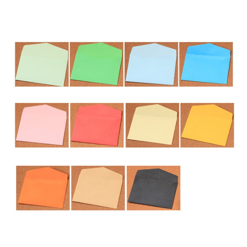 100PCS Mini Easyclose Neon Brights Color Envelopes Assorted Envelopes ...