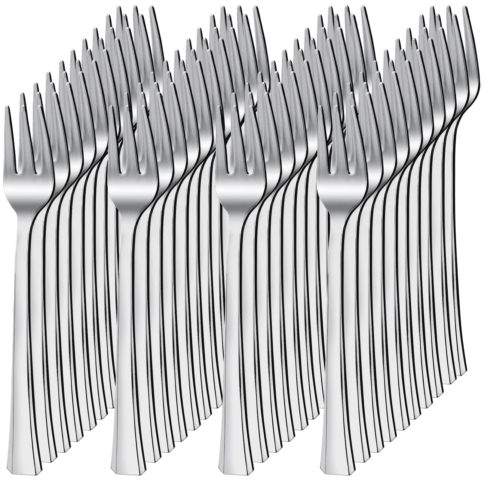 100PCS Mini Plastic Forks,Silver Plastic Mini Forks,Disposable Mini ...