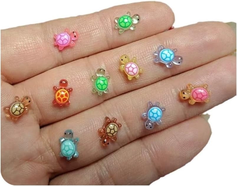 100PCS Mini Resin Animals Turtles Night Glow,Mini Animals Figures,Mini ...