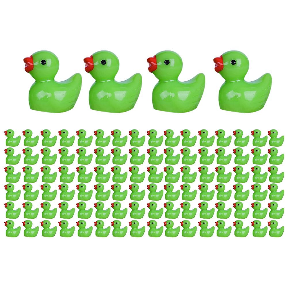 100PCS Mini Resin Ducks Tiny Realistic Yellow Ducklings for Dollhouse ...