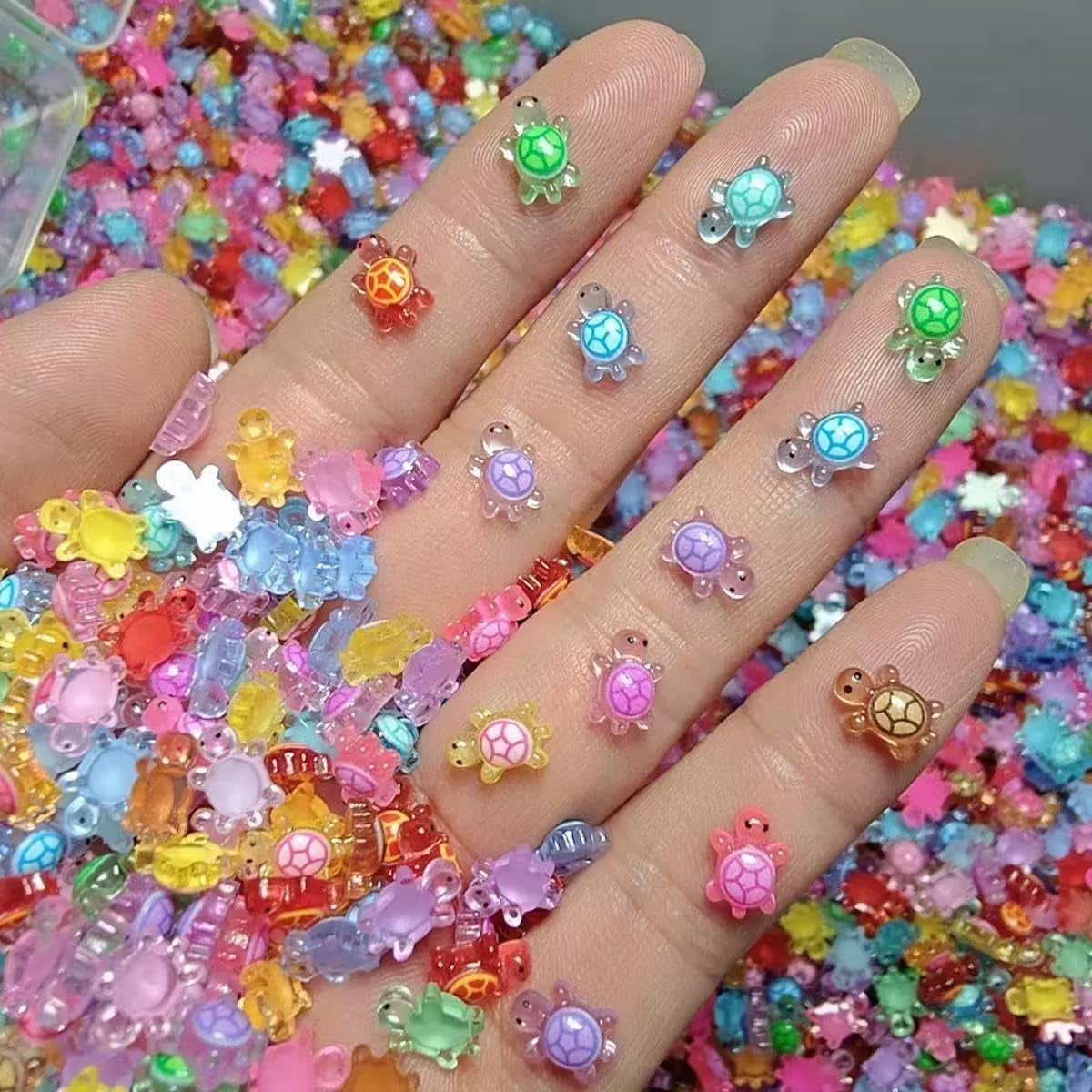 100PCS Mini Resin Turtle Night Glow, Mini Resin Animals Turtles ...