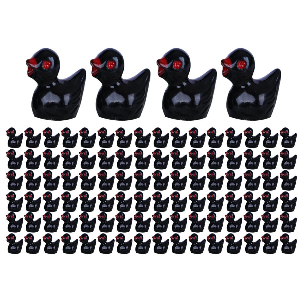 100PCS Mini Rubber Ducks Miniature Resin Ducks Yellow Tiny Duckie Hot M ...