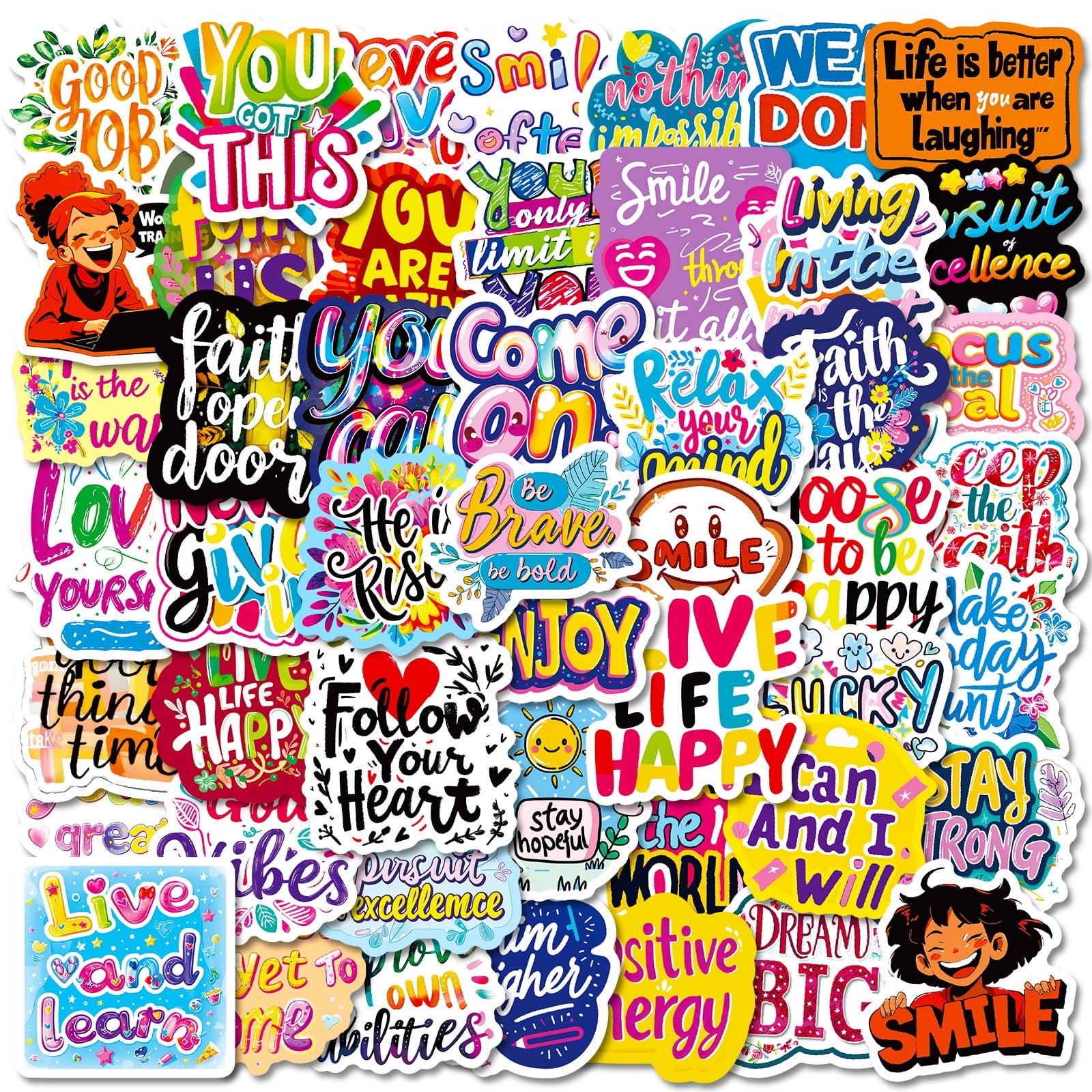 100PCS Motivational Stickers for Emotional Support, Water Bottle Laptop ...