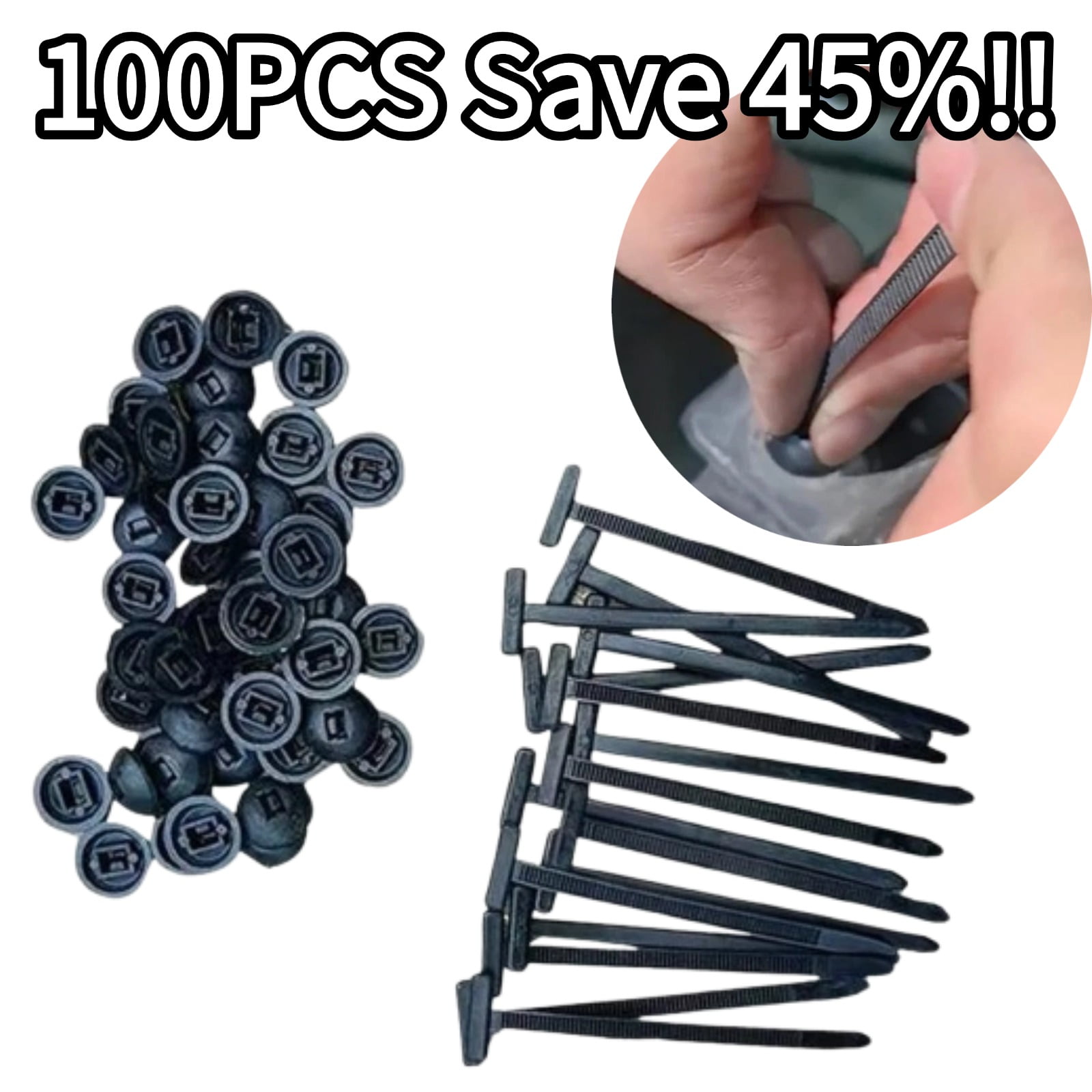 100PCS Multi-Purpose Nylon Cable Tie Kit - Weatherproof Wire Fasteners ...