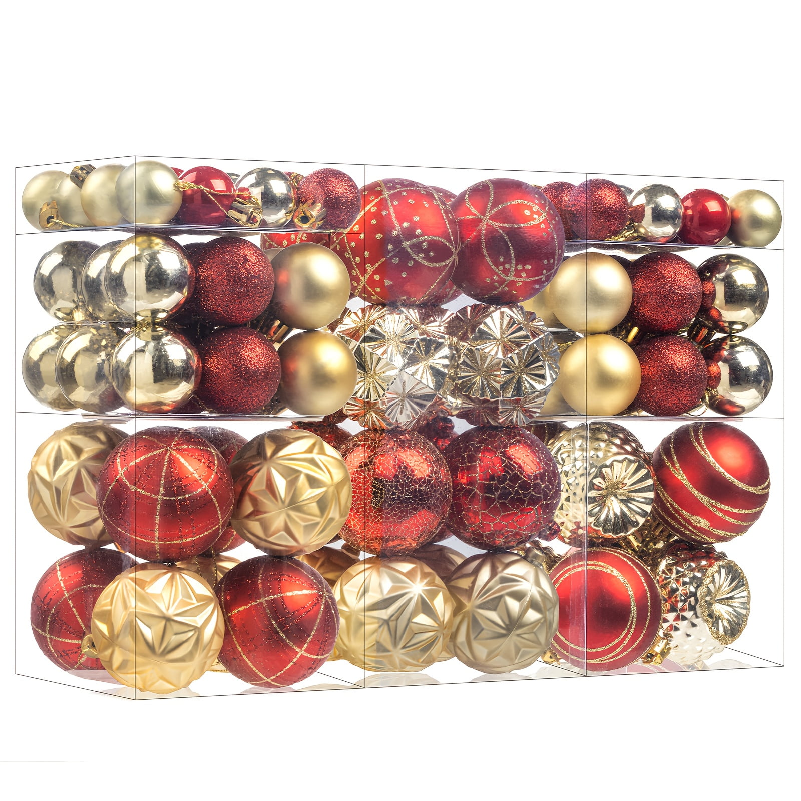 100PCS Multi-Style Colorful Shatterproof Christmas Ball Ornaments - Per ...