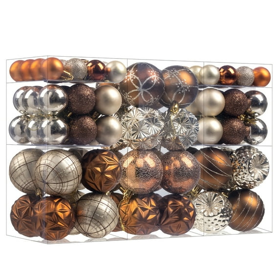 100PCS Multi-Style Colorful Shatterproof Christmas Ball Ornaments - Per ...