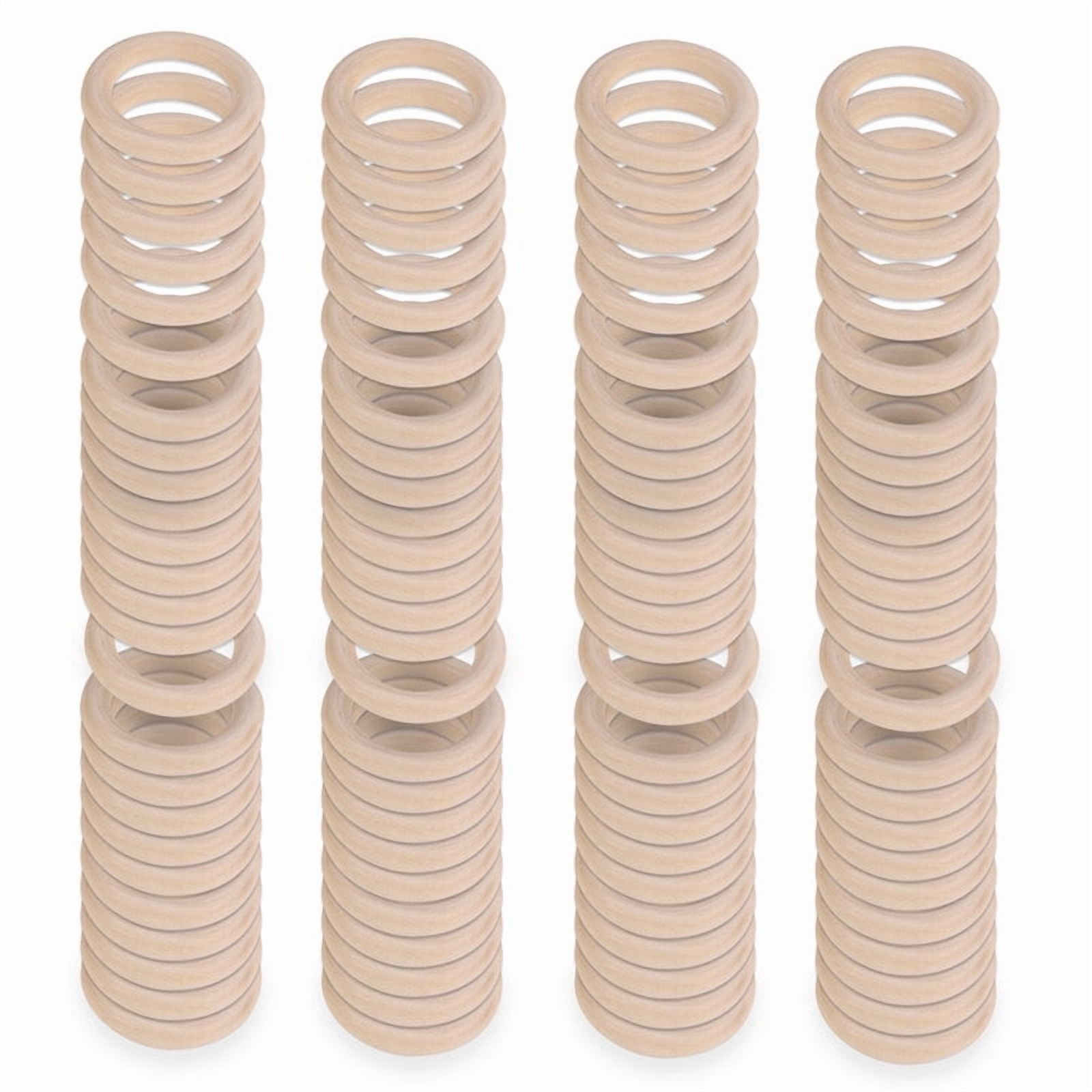 100PCS Natural Wood Rings for Crafts 55mm Lace Rings Solid Wood Rings ...