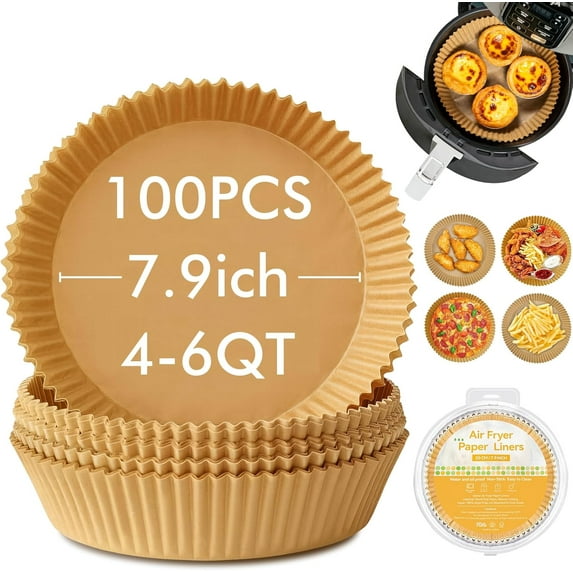 100PCS Non-Stick Disposable Parchment Paper for Ninja Air Fryer 8-Inch ...