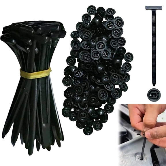 200PCS Nylon Universal Cable Tie Buckle – Heavy Duty Self-Locking Zip ...