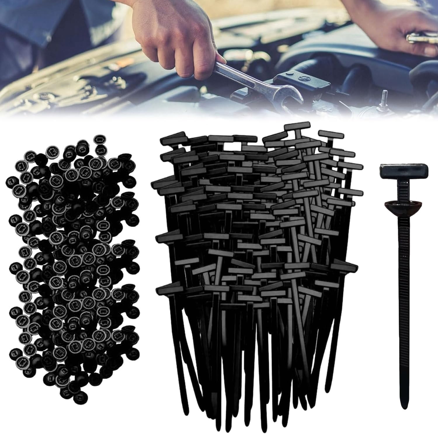 100PCS Nylon Universal Cable Tie Buckle – Heavy Duty Self-Locking Zip ...