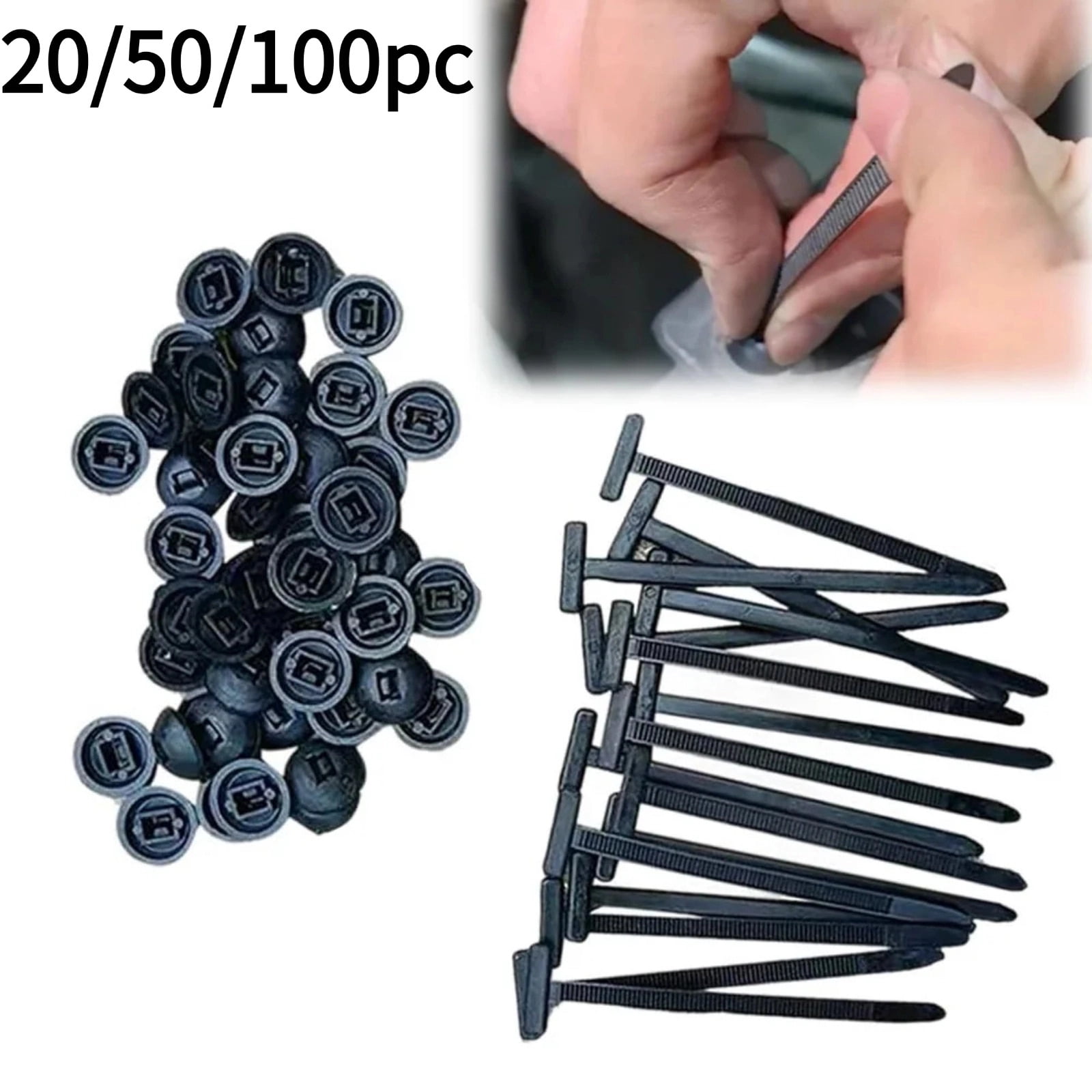 100PCS Nylon Universal Cable Tie Buckle, Nylon Cable Ties for Car, Self ...