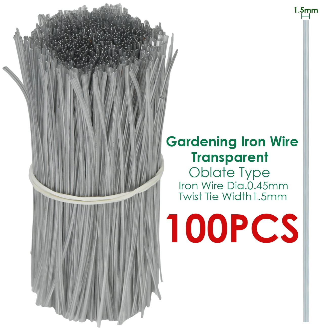 100PCS Oblate Gardening Cable Ties Reusable Iron Wire Twist Tie for ...