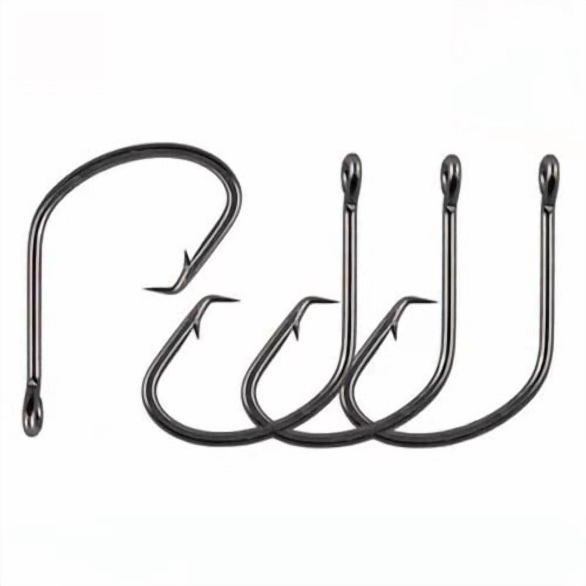100PCS Offset Sport Octopus Circle Fishing Hooks High Carbon Steel ...