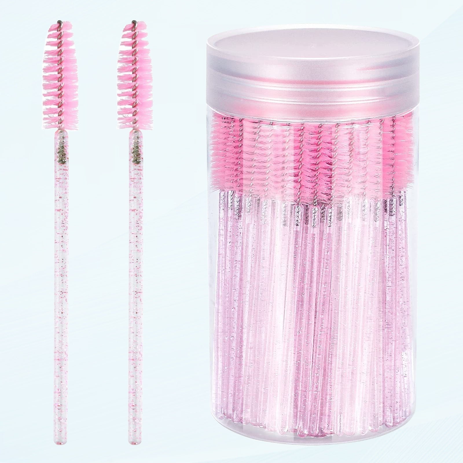 Teesod Pink Disposable Eyelash Spoolie Brush, Mascara Applicator Wands ...