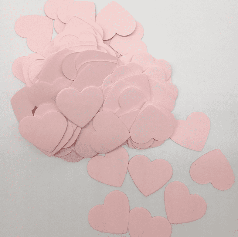 100PCS Pink Heart Paper Confetti, Table Scatter Decoration for Weddings ...