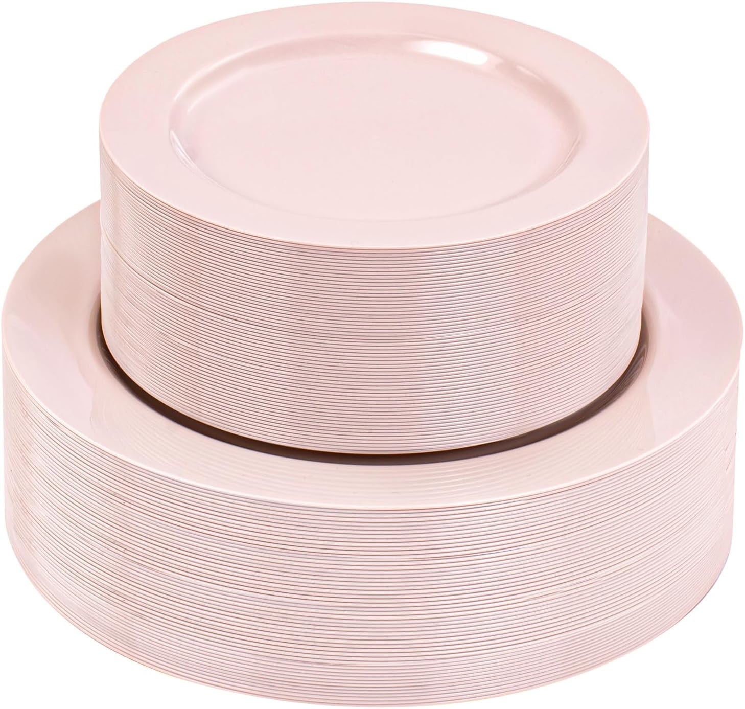 100PCS Pink Plastic Plates - Heavy Duty Pink Party set Disposable serve ...