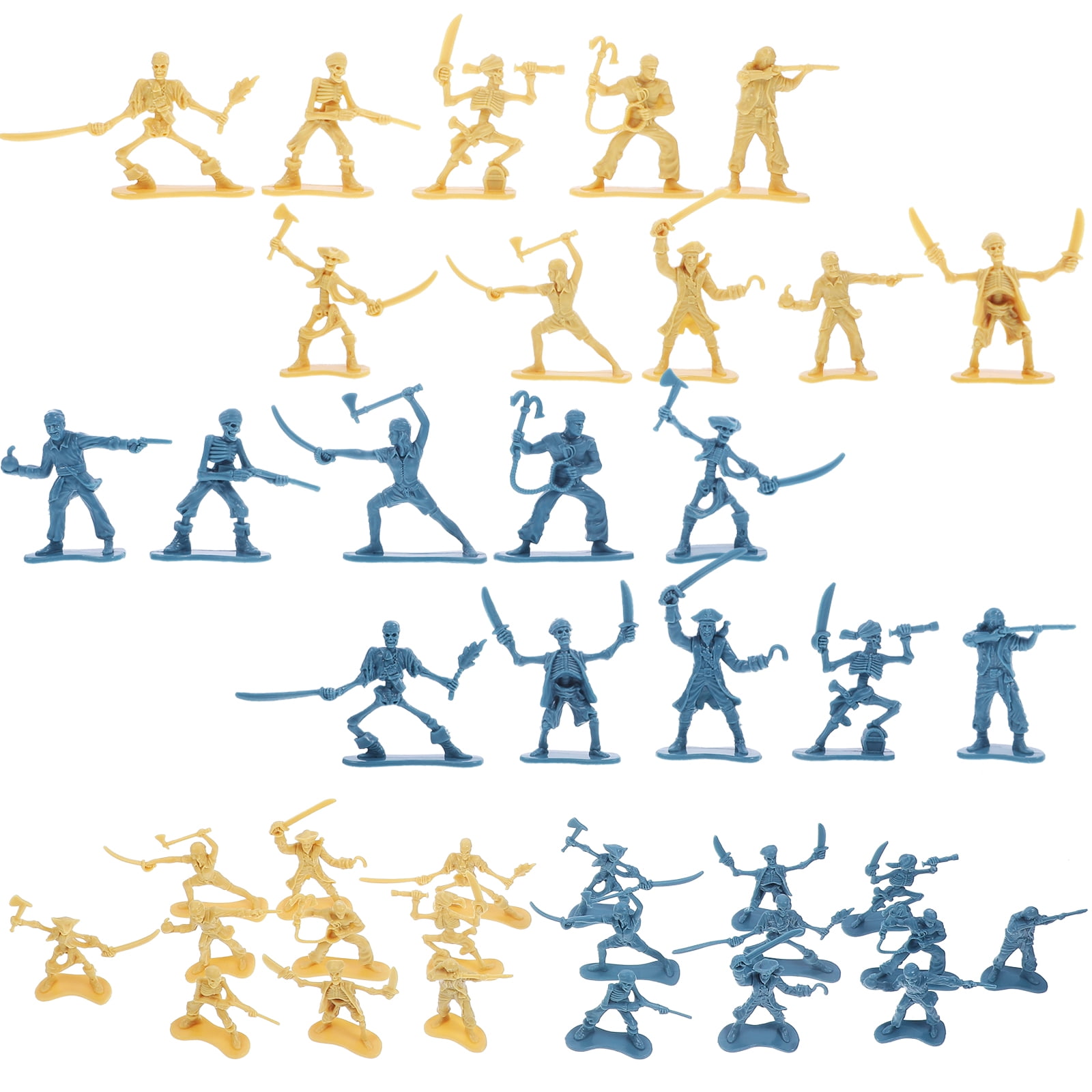 100PCS Pirate and Skeleton Warrior Statue Pirate Soldier Models Pirate ...