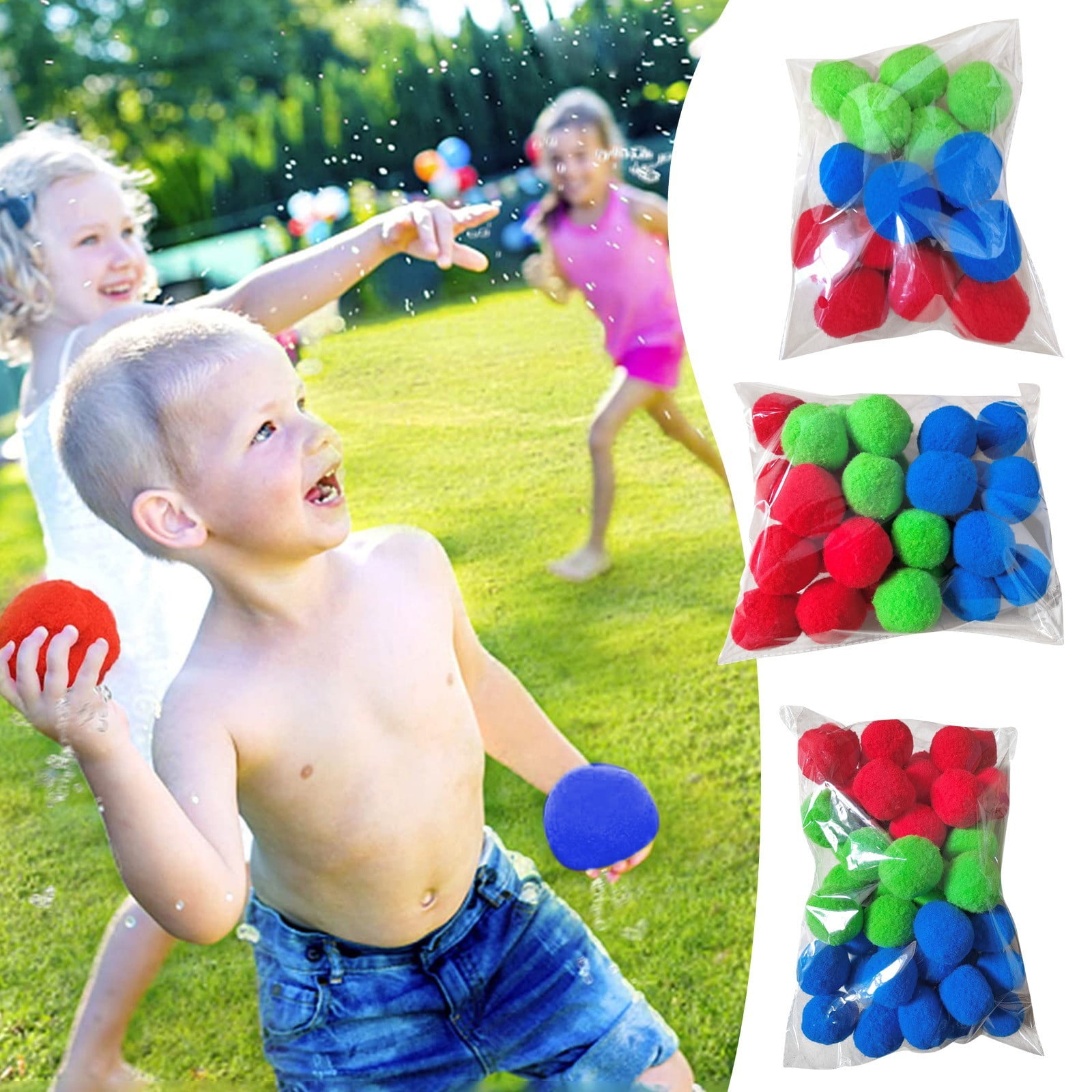 100PCS Reusable Water Splash Balls,2.5 Inch Soft Soaker Ball Fake ...