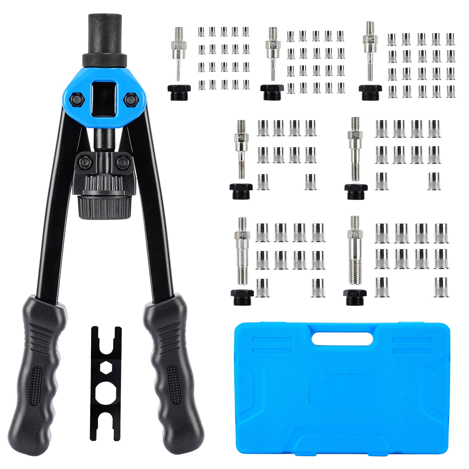 100PCS Rivet Nut Tool Kit – 13” Hand Rivet Nut Tool M3-M12 with ...