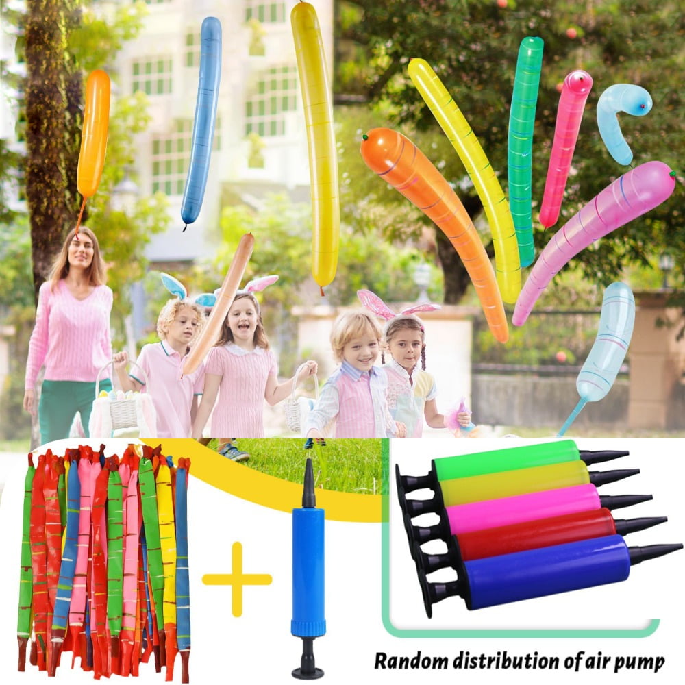 100PCS Rocket Balloons with Air Pump - 40-Inch Giant Whistling Flying ...