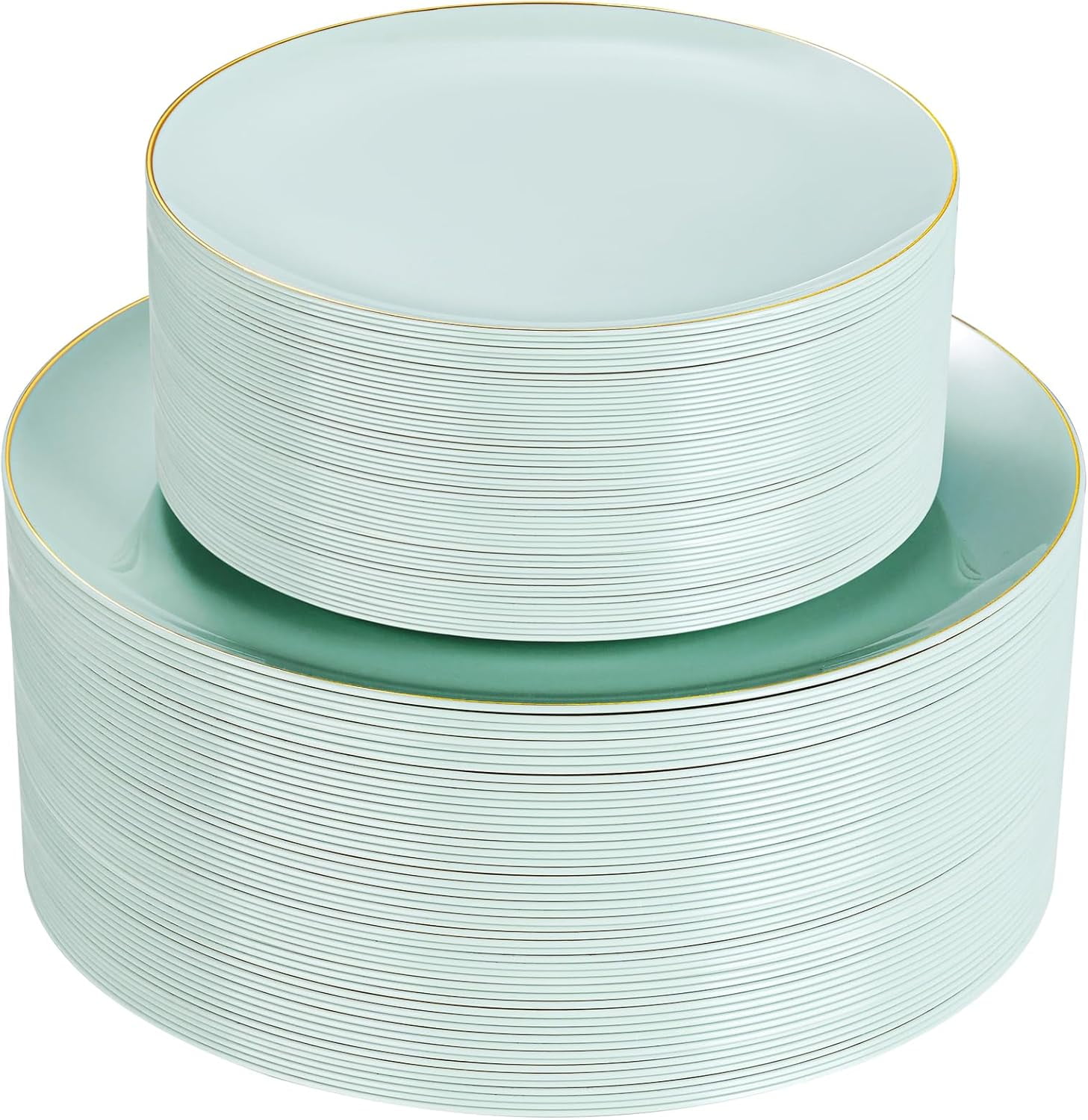 100PCS Sage Green Plastic Plates - Disposable Sage Green Include 50 ...