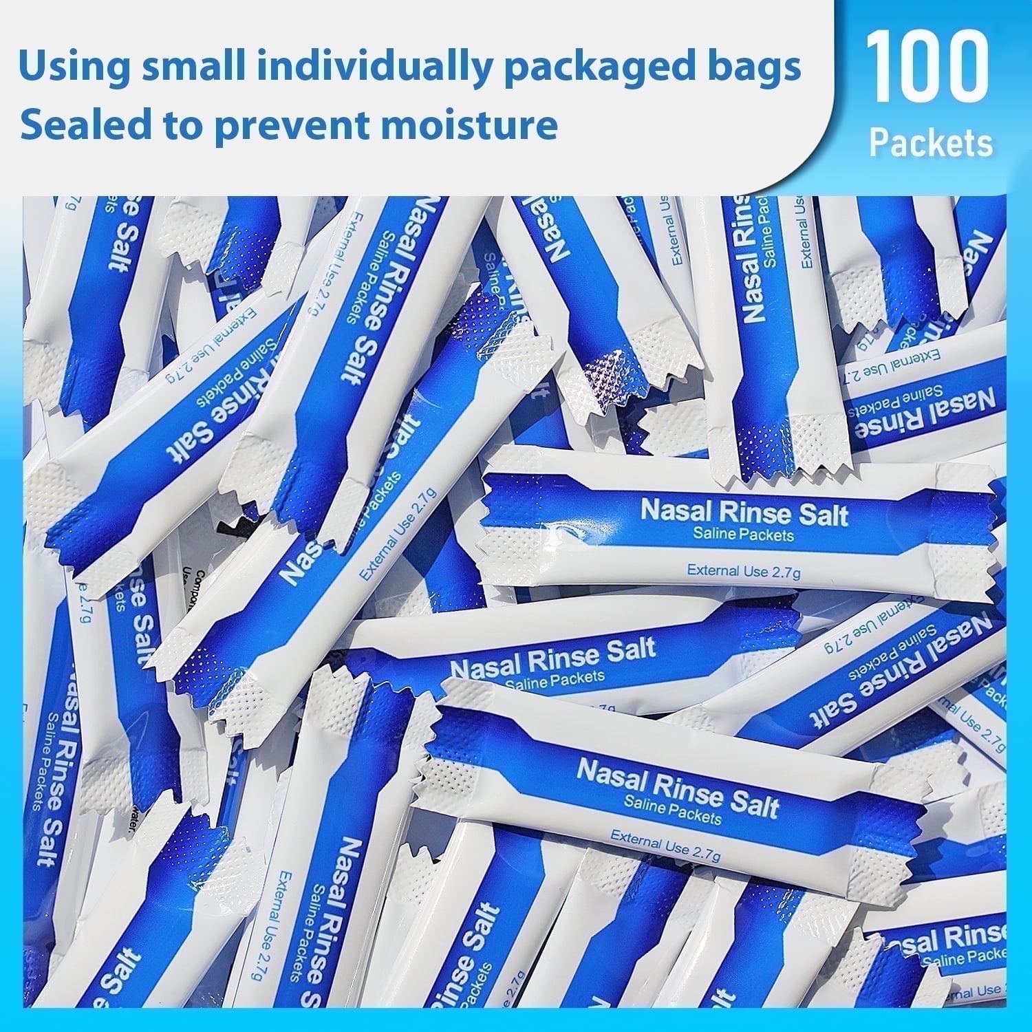Maoever Saline Packets, 100PCS Individually Wrapped, Nasal Rinse ...