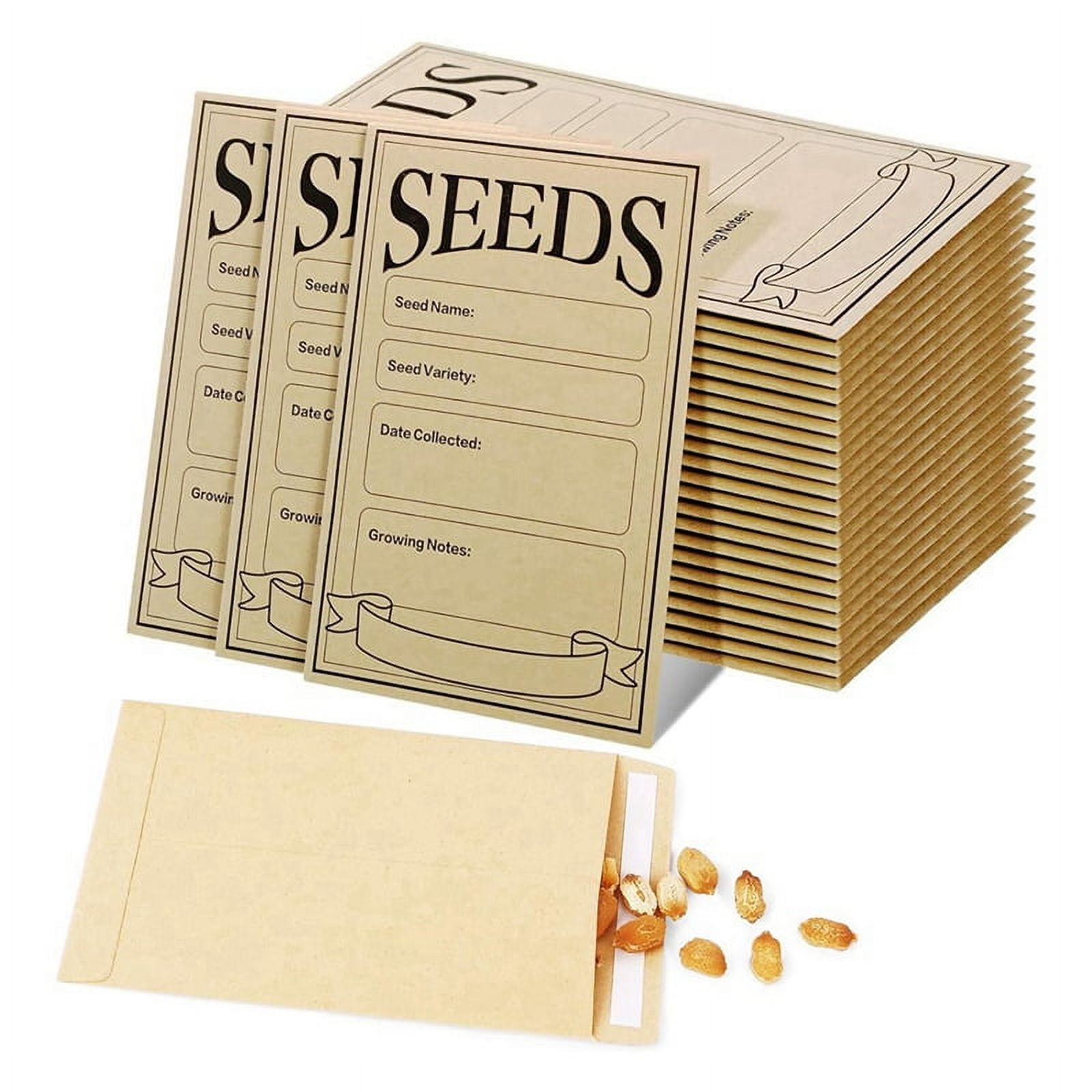 100PCS Seed Packets Envelopes: Self Sealing Kraft Small Envelopes for ...