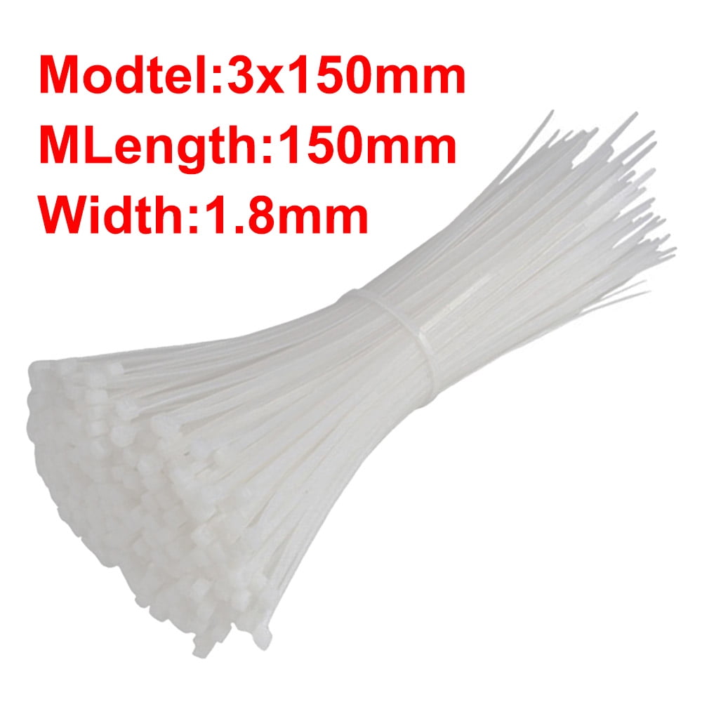 100PCS Self-locking Plastic Nylon Cable Tie White Garden Industrial ...