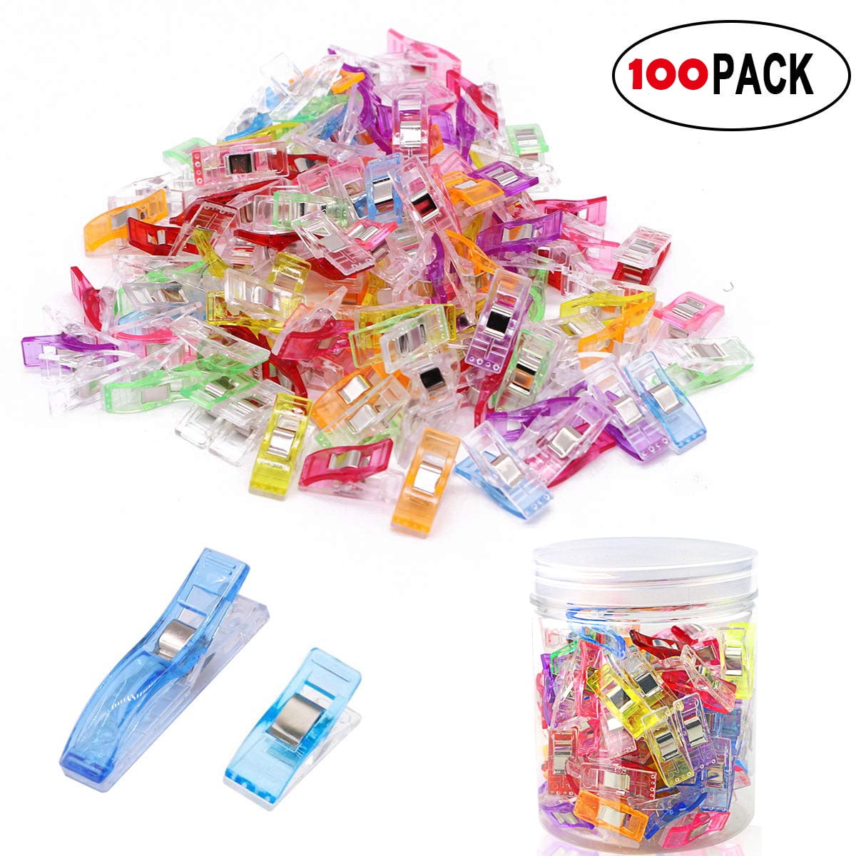 100PCS Sewing Clips (10 Large, 90 Small) Multipurpose Plastic Craft ...