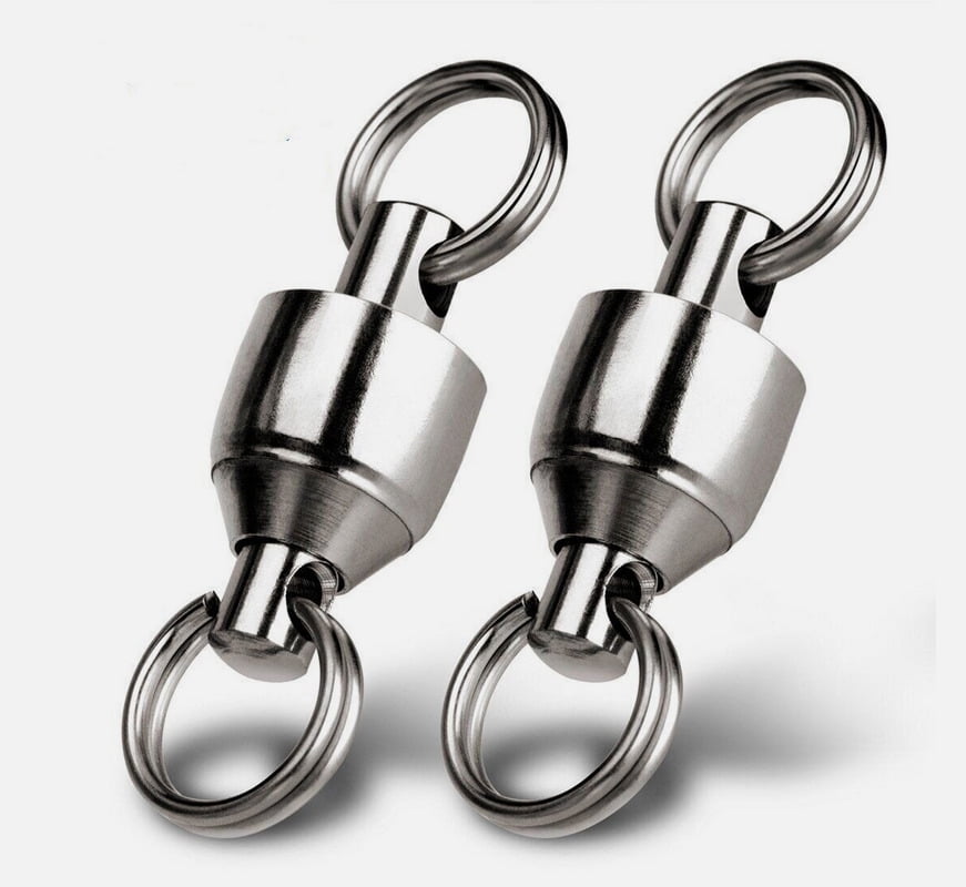 100PCS Silver Fishing Ball Bearing Swivel Solid Rings Stainless 0/1/2/3 ...
