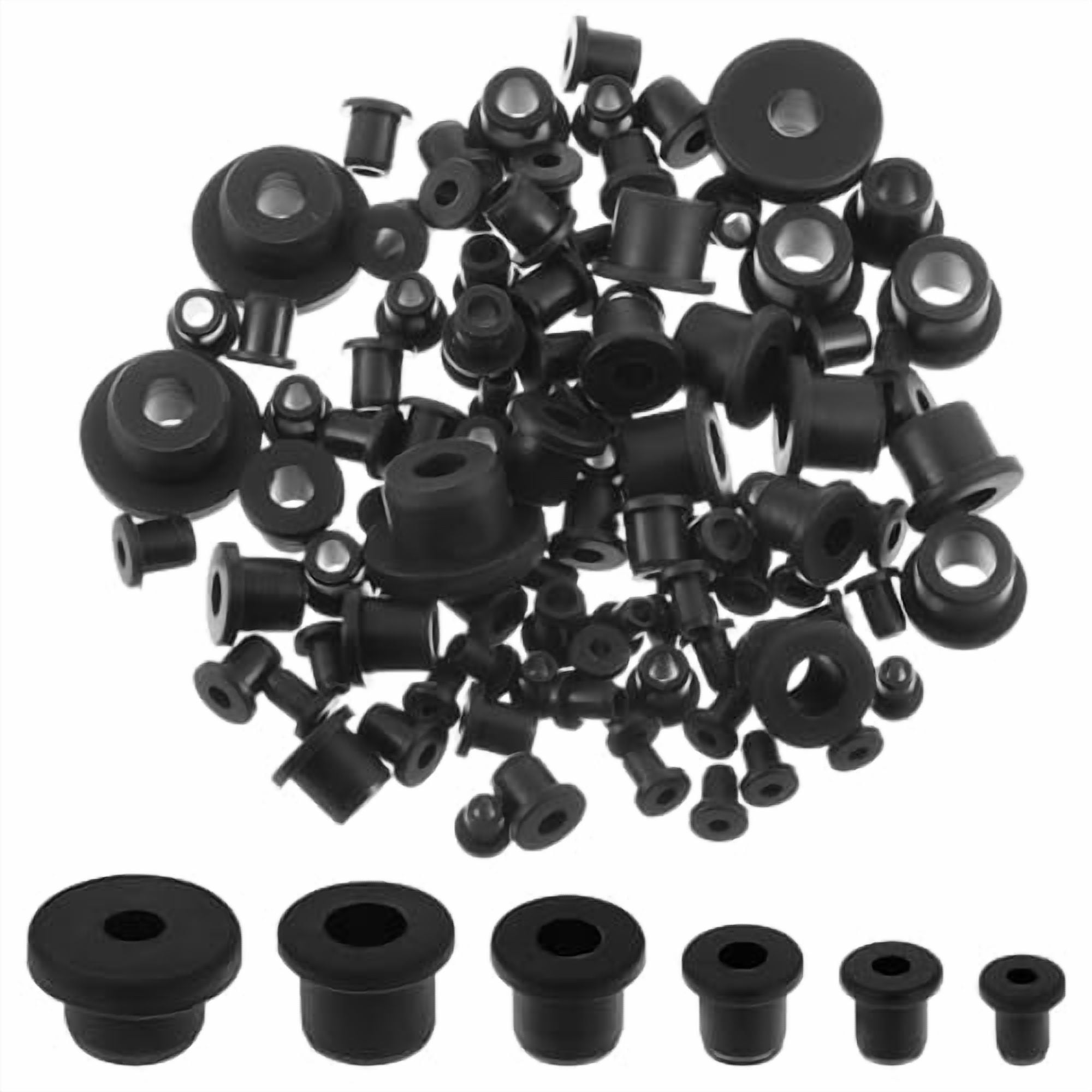 100PCS T-Type Rubber Grommet kit, 3/16"| 1/4"| 5/16"| 3/8"| 1/2"| 5/8 ...